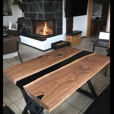 Custom Fireplace Surround Made From Epoxy and Wood Fireplace - Etsy