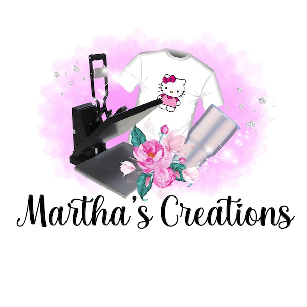 Heat Press Logo Design, Cricut Logo, Small Craft Business Branding, PNG ...