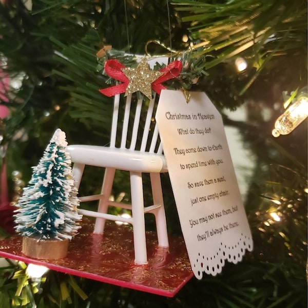 Christmas in Heaven Poem, Miniature Holiday Scene, Memorial Keepsake ...