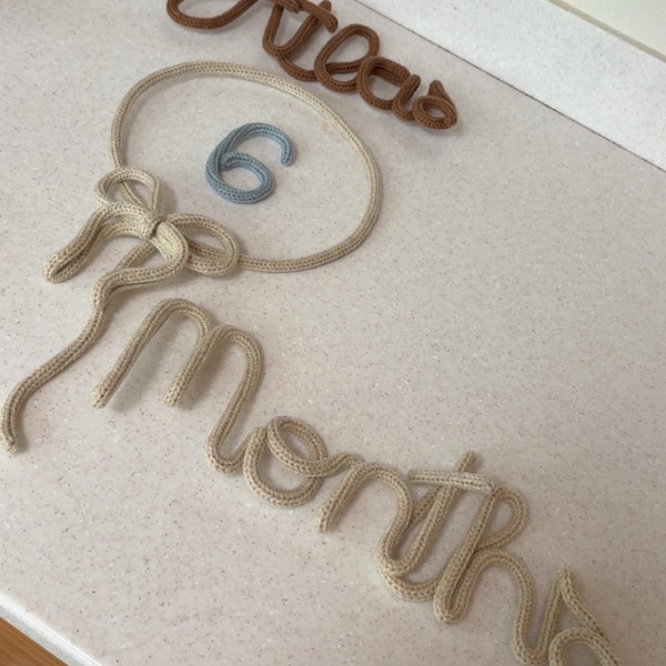 Custom Multi Colored Knitted Names Customized Baby Name for Nursery ...