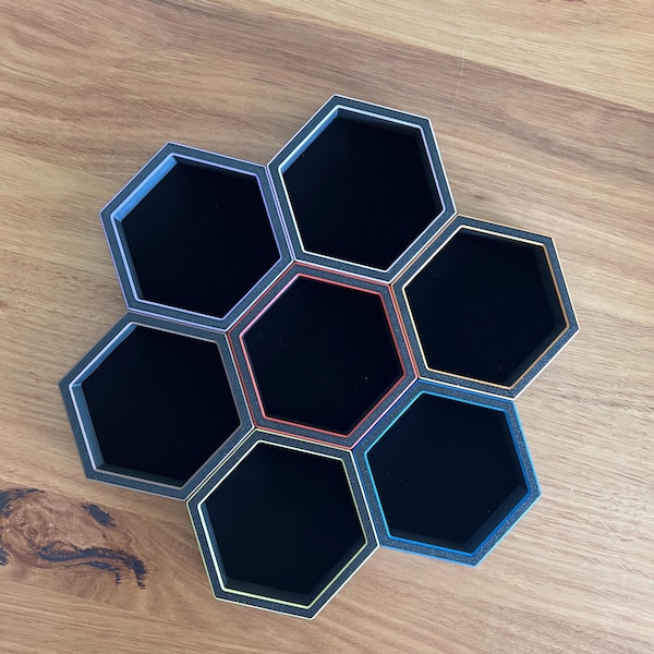 Magnetic Hexagon Board Game Trays – Modular Token Organizer With 12 ...