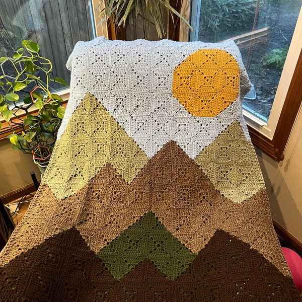 Crochet Blanket Pattern - Mountain Crochet Pattern - Etsy