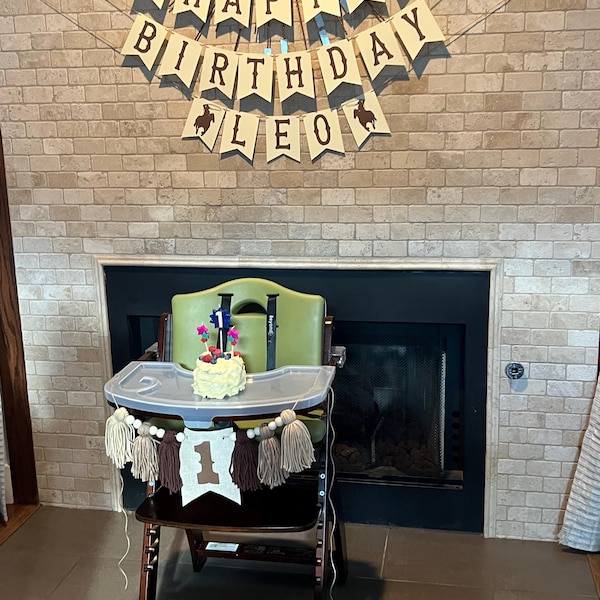 First Birthday High Chair Banner First Down Birthday Football Birthday ...