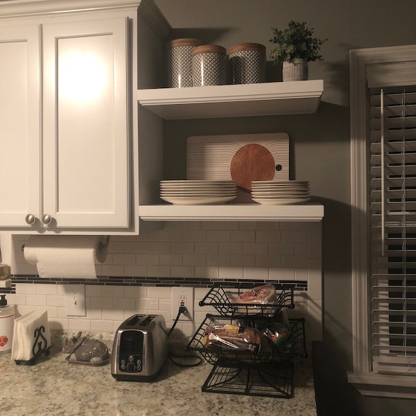 Floating Shelf | Black Kitchen Shelving | Multiple Trim and Color ...