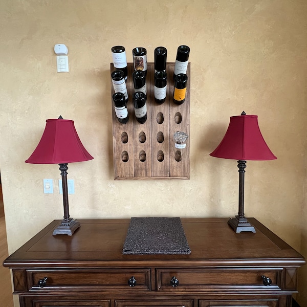 Rustic 20 Bottle Wine Riddling Rack: Special Walnut Finish - Etsy
