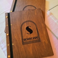Wooden Menu Folder Fastened on Leather Strap, Engraved Menu Holder ...