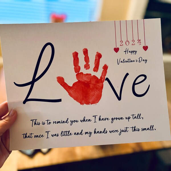 Love Handprint Art Poem, Happy Valentine's Day 2025, Baby Toddler Kid ...