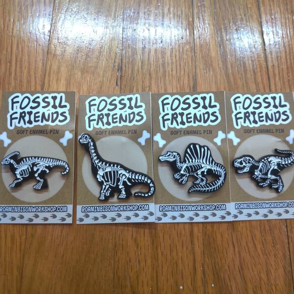 Parasaurolophus Soft Enamel Pin | Dinosaur Pin | Fossil Pin - Etsy