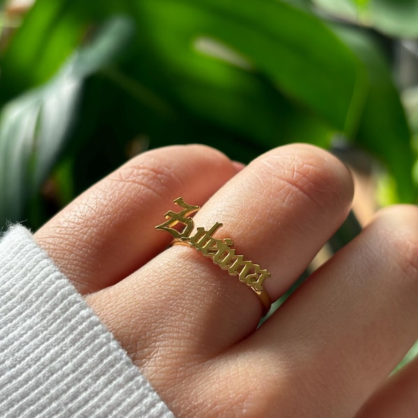 Personalized Letter Ring, Dainty Initial Ring, Gift for Her, Minimalist ...
