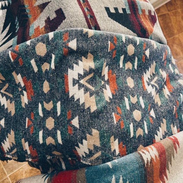Wool Fabric by Meter / Southwestern / Printed Wool/ Soft Finish/ Native ...