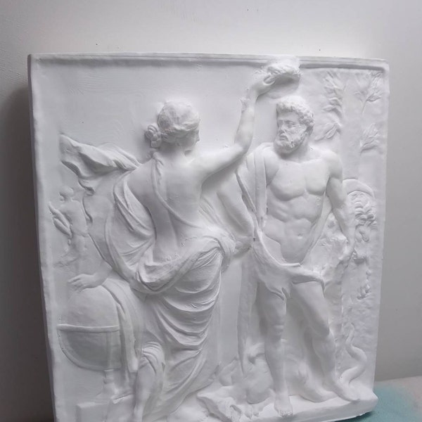 A Plaster Relief of Hercules Crowned by Glory Sculpture Relief Plaster ...