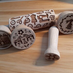 No. R103 BOHO-CHIC STYLE 3, Rolling Pin, Embossed Rolling Pin, Engraved ...