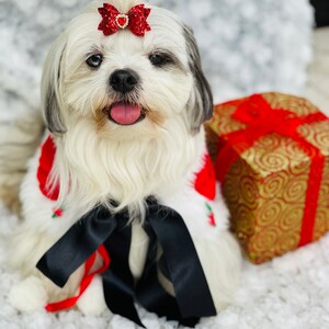Cute Dog Bows With Pink & Green Floral. Rhinestone Center | Etsy