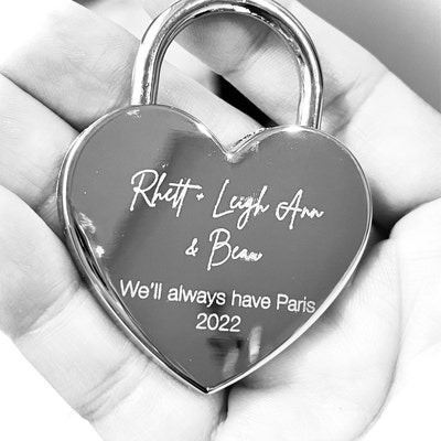 Engraved Heart Love Lock With Key Travel Bridge Love Locks for ...