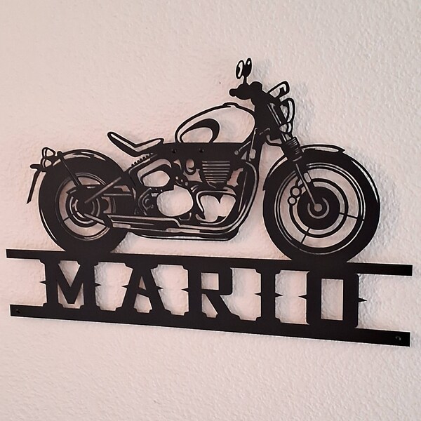 Custom Bobber Garage Signs - Personalized Motorcycle Named Wall Art ...