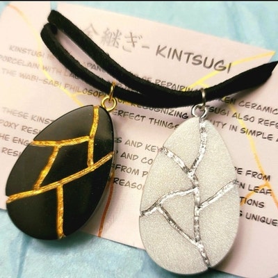 Resin Necklace Kintsugi customizable - Etsy