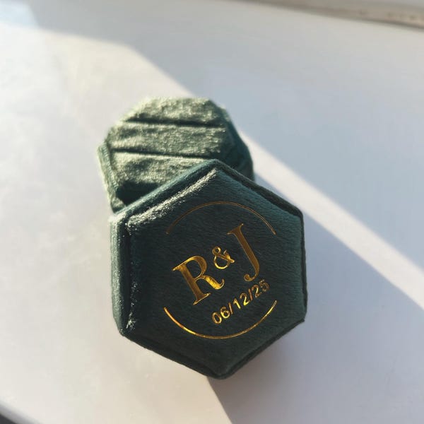 Wooden Proposal Ring Box, Customized Wooden Double Ring Box, Engraved ...