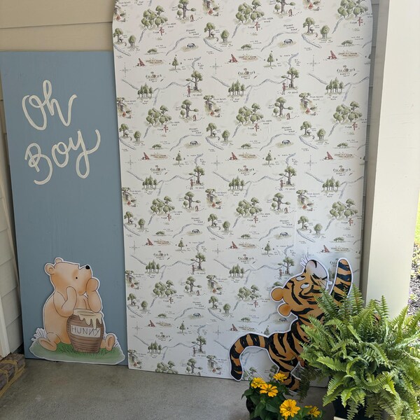 Editable Welcome Sign Classic Winnie the Pooh Open Book Birthday Boy ...