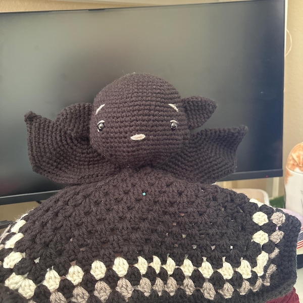 Crochet PATTERN Baby Bat Security Blanket Comforter Gift Baby Shower ...