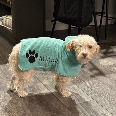 Personalized Dog Robe Embroidered Dog Robe Hooded Robe Towel for Dogs ...