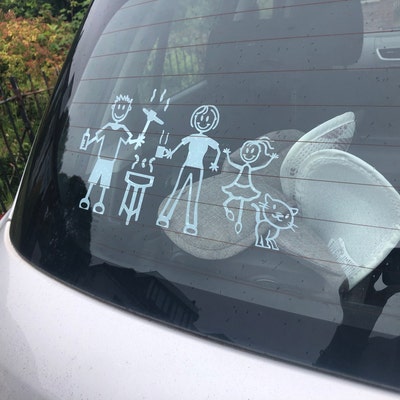 Adult Males My Stick Figure Family Car Window Stickers Family Car ...