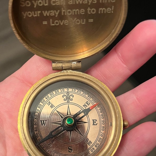 Engraved Compass Personalized Compass Custom Christmas Gift Compass ...