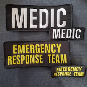Paramedic Embroidery Patch 10x4 and 5x2 Inches Hook Backing White ...