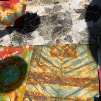 62 X 26 Cm Eco Dyeing Ecodyed Rust Print Rusty Tools Textile Art ...