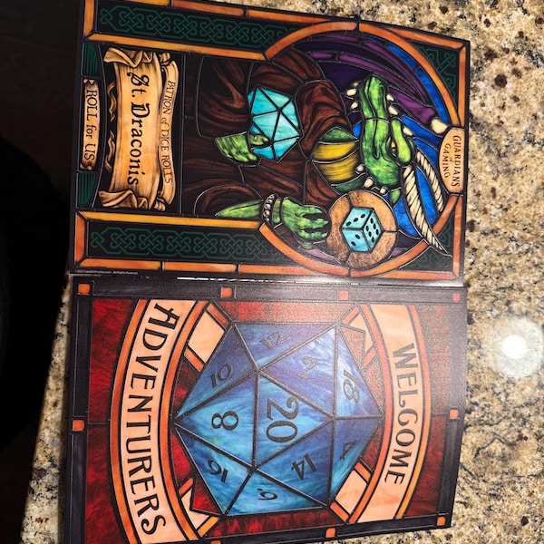 St Draconis Patron of Dice Rolls - Icon Style Stained Glass Window ...