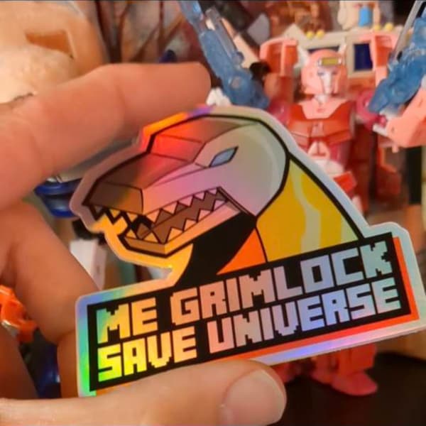 Grimlock Holographic Sticker - Transformers Die Cut Metallic Decal for ...
