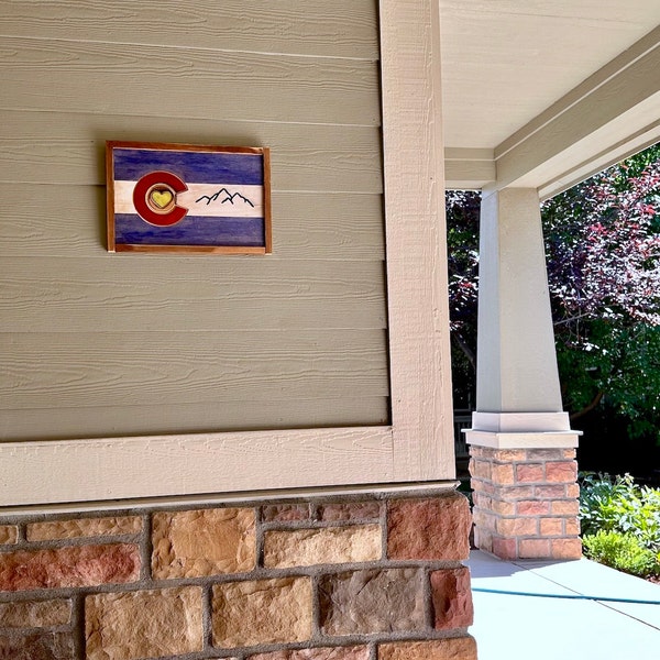 Beautiful Colorado Wood Flag, Rustic Style, Colorado Gift, Colorado ...