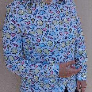 Women Button Down Long Tunic PDF Sewing Pattern Linen Blouse Dress PDF ...
