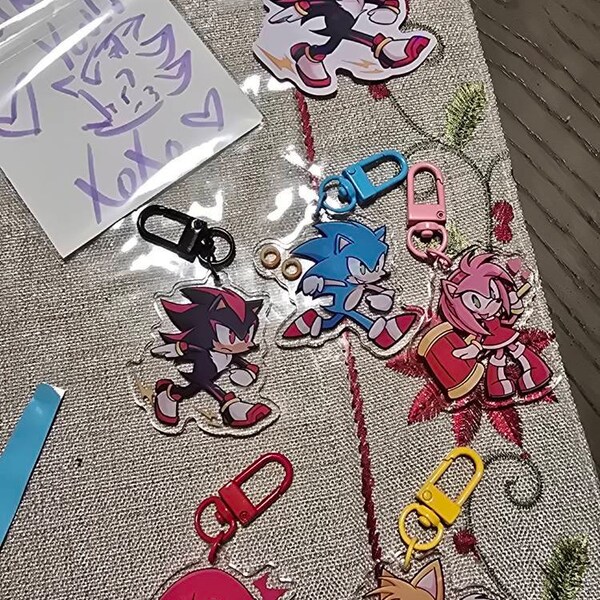 Sonic 2 Inch Acrylic Charm Keychain | Sonic Hedgehog, Shadow Hedgehog ...
