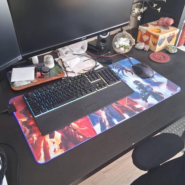 Custom Desk Mat, Gaming Mouse Pad LED With Non-slip Base, Unique Design ...