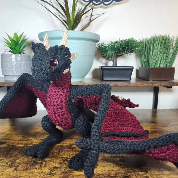 Medium Wyvern Crochet Pattern by Crafty Intentions Downloadable DIGITAL ...