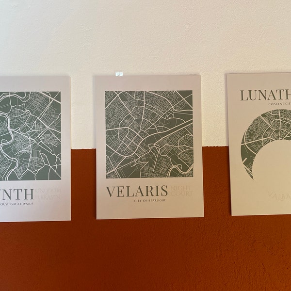 SJM Multiverse Map Prints, Maasverse Velaris Orynth Lunathion Crossover ...