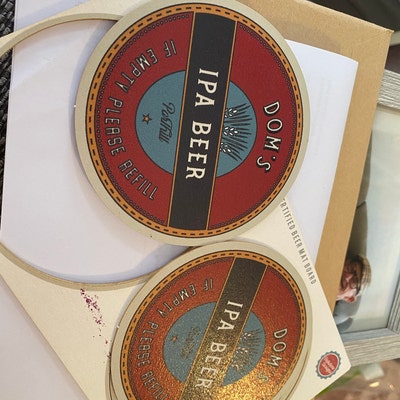 Set of Four Personalised Retro Style Beer Mats - Etsy