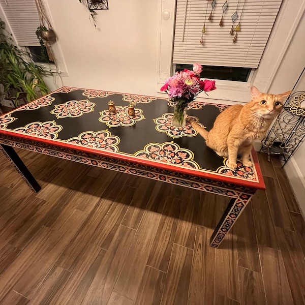 Moroccan Handmade Wood Table, Berber Design Table, Custom Table, Black ...