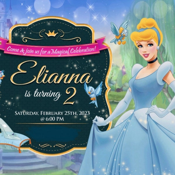 Cinderella Invitation, Cinderella Birthday Invitation, Cinderella ...