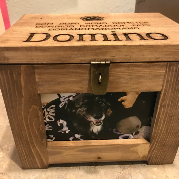 Personalized Pet Memory Photo Box/urn - Name and Paw Print Cat - Etsy