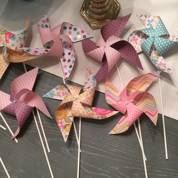 12 Large Spinning Boy Themed Pinwheels, Party Favors, Photo Props ...
