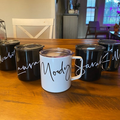 Personalized Stainless Steel Mug Name Mug Custom Mug With Name Vinyl ...