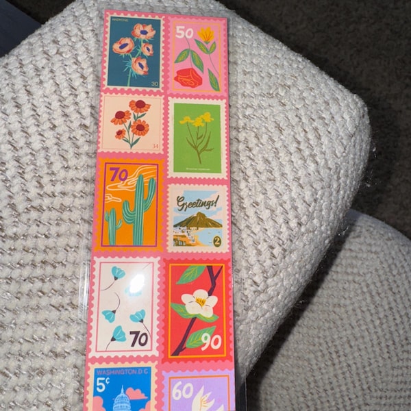 Vintage Nature Stamp Bookmark Flower Autumn Garden Butterfly Travel ...