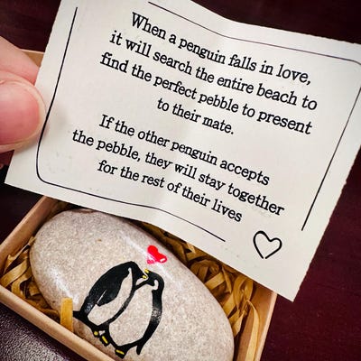 Penguin Pebble Romantic Gift for Girlfriend Boyfriend Small Anniversary ...