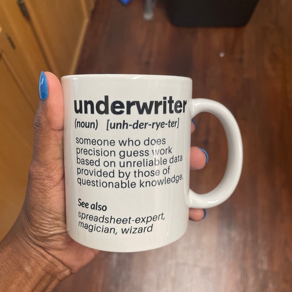 Underwriter Definition Mug, Funny Insurance Gift , Insurance Coworker ...
