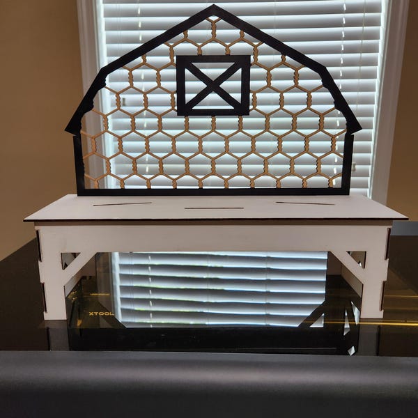 Bench Laser Cut File, Barn Bench Interchangeable Laser File, Holiday ...