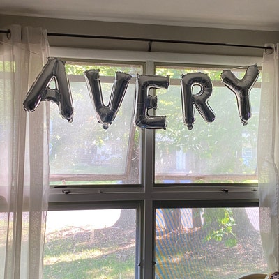 CONGRATS Cursive Balloon Banner W/ Custom Name Cursive Letter - Etsy