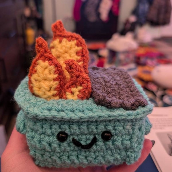 Dumpster Fire - PDF Crochet Pattern - Twinkie Chan - 100% Soft - Amigurumi - Etsy