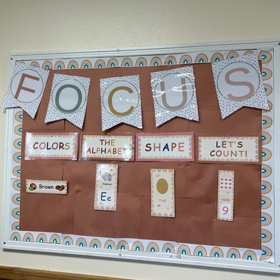 Groovy Bulletin Board Lettering Pack Editable SPOTTY PASTEL - Etsy