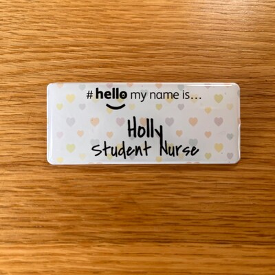 Resin Finish Hello My Name is Name Badge and Id Reel Personalised ...